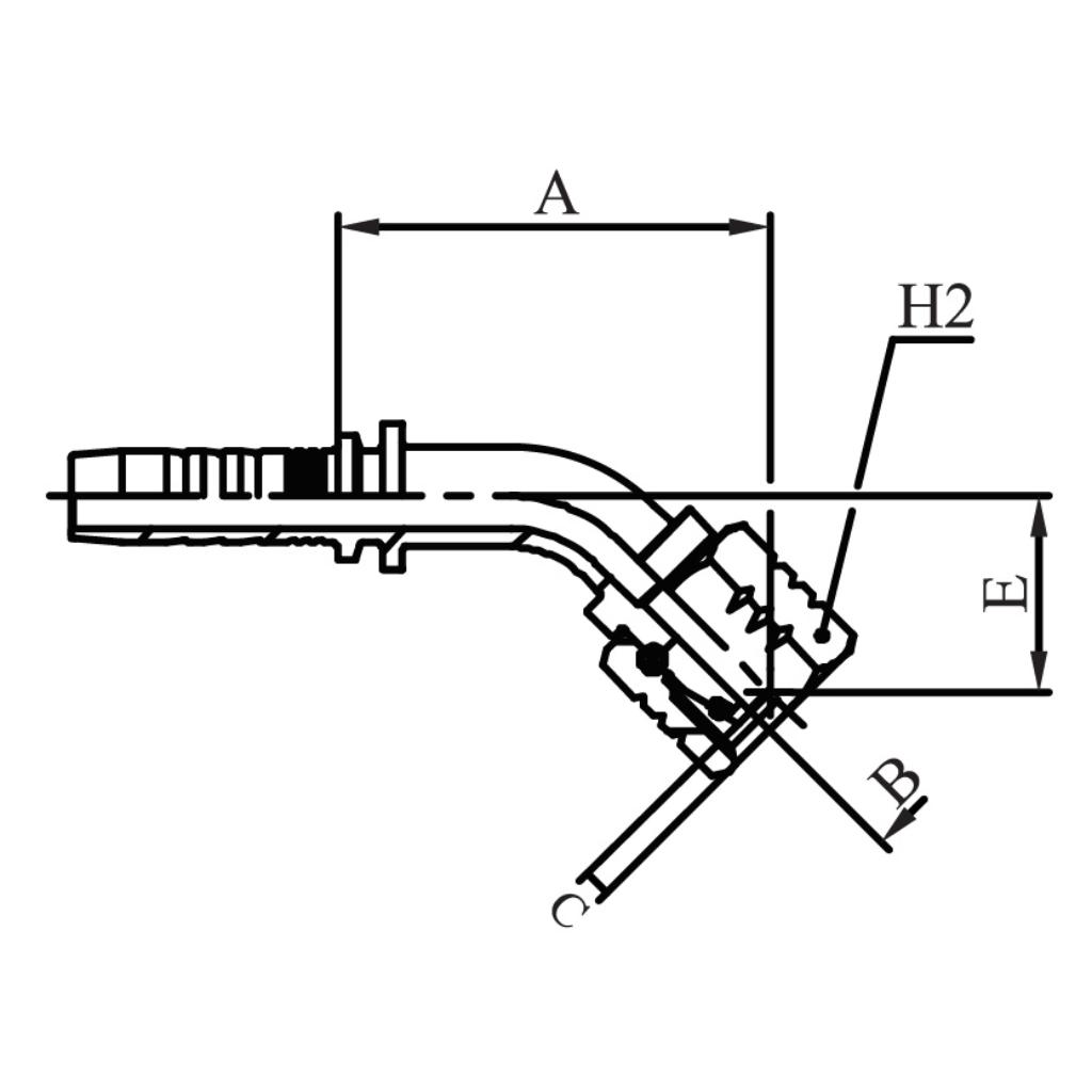 Nuvo, Metric Insert, M16 Female Metric, 3/8 in Crimp, -06 Hose Dash ...
